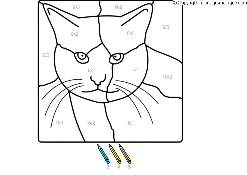 Coloriage educatif - Coloriages magiques divisions/Colorie cette tete ...