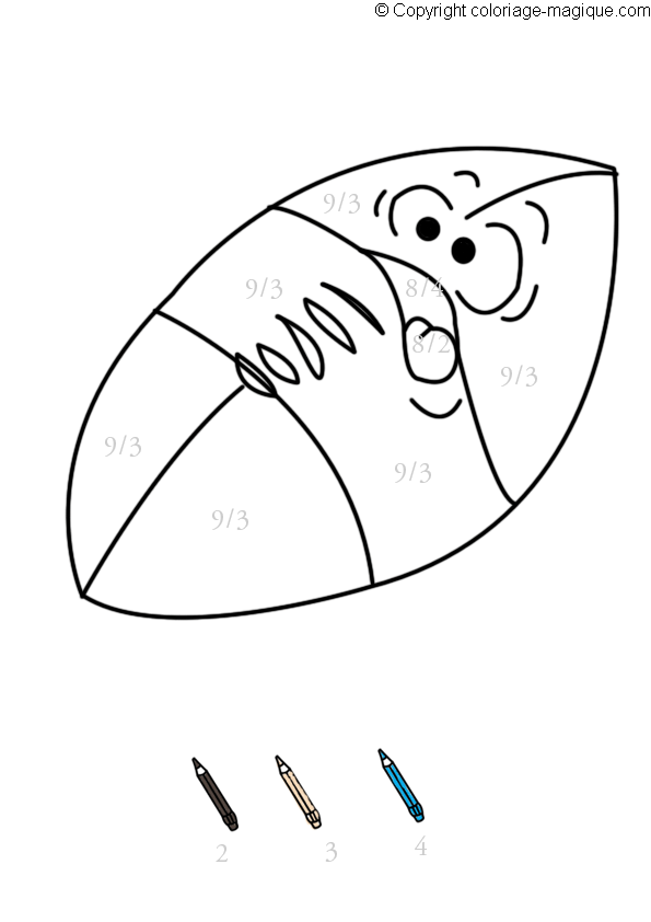 Coloriage educatif - Coloriages magiques divisions/Colorie le ballon de ...