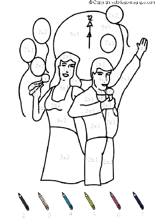 Coloriage educatif - Coloriages magiques multiplications/Colorie le ...