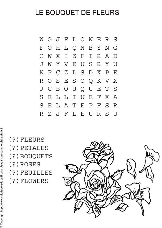Coloriage educatif - Mots mélés niveau 2/Coloriage et mot mele sur un ...