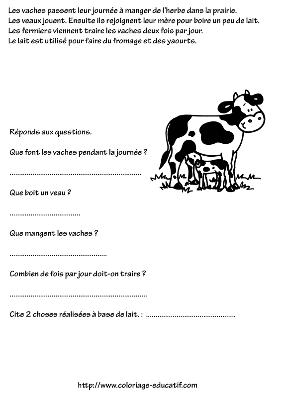 Coloriage educatif - Vocabulaire/rÃ©ponds aux questions