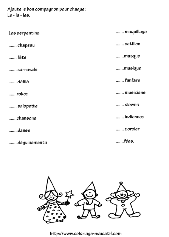 Coloriage educatif - Orthographe/singulier, pluriel et féminin